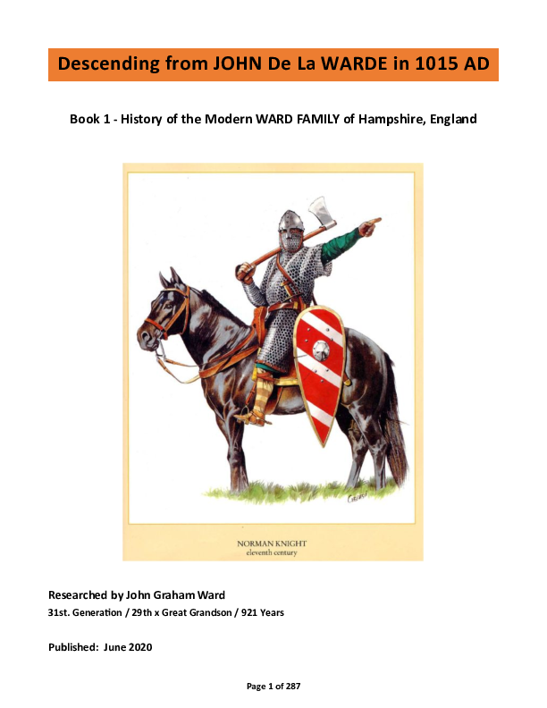 Book 2 - Descending from John De La Warde in 1015 AD - Ward Family Blog