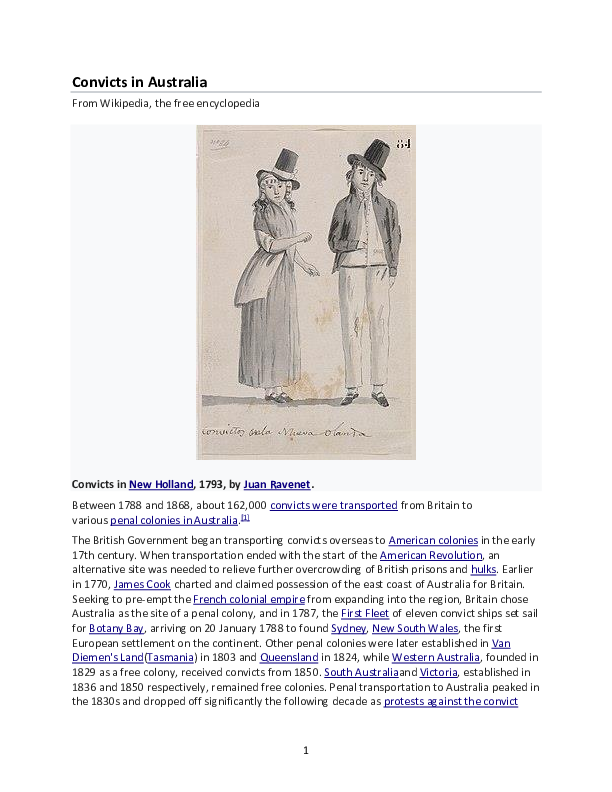 Convicts in Australia - Ward Family Blog