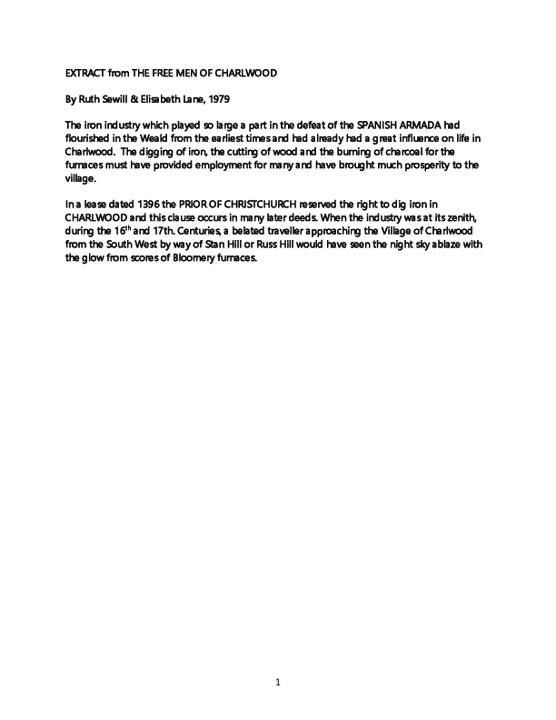 Extract form The Free Men of Charlwood - Ward Family Blog