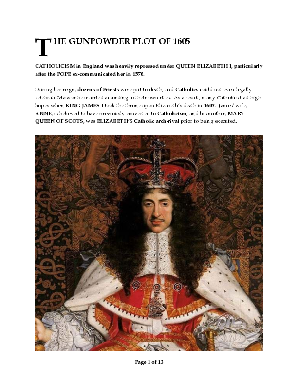 The GUNPOWDER PLOT of 1605 - Ward Family Blog