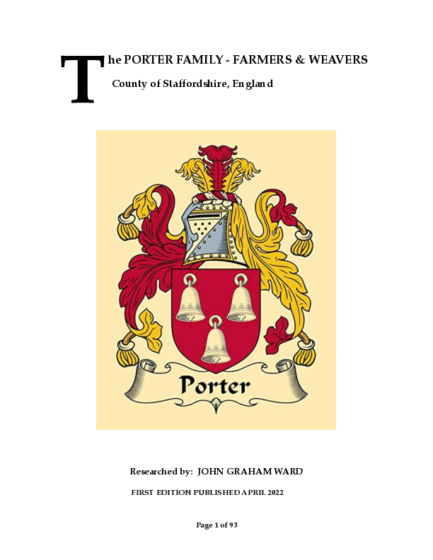 The PORTER Family - FARMERS & WEAVERS - Ward Family Blog