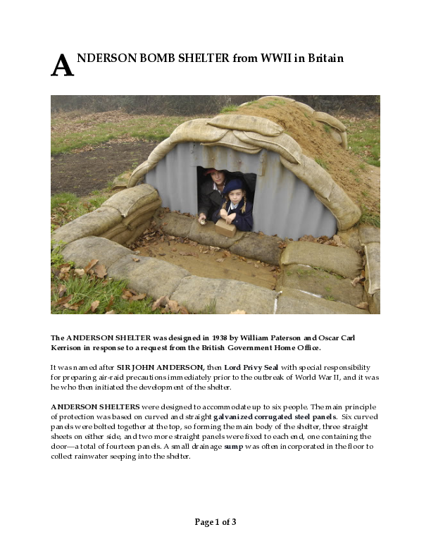 Anderson Bomb Shelter from WWII - Ward Family Blog