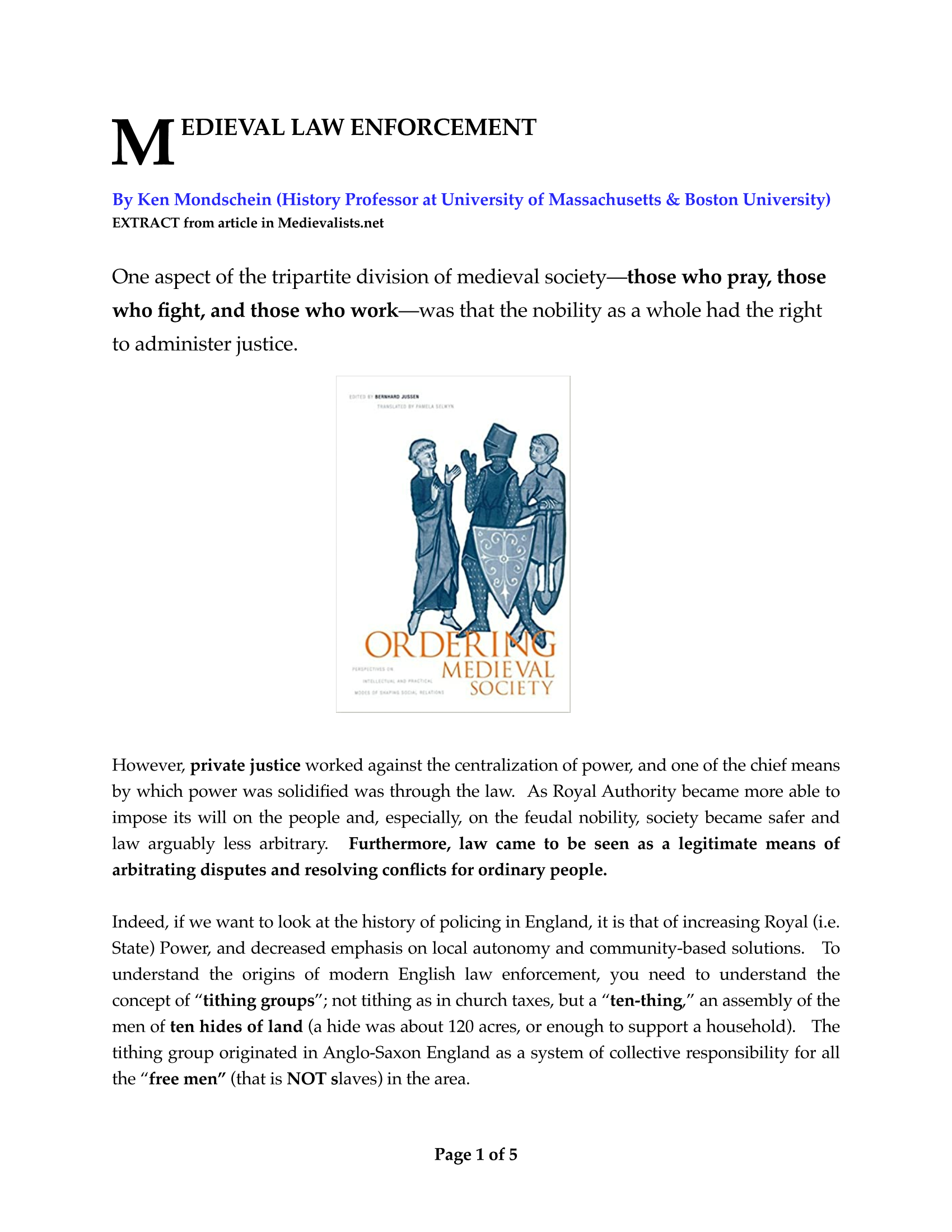 Medieval Law Enforcement - Ward Family Blog