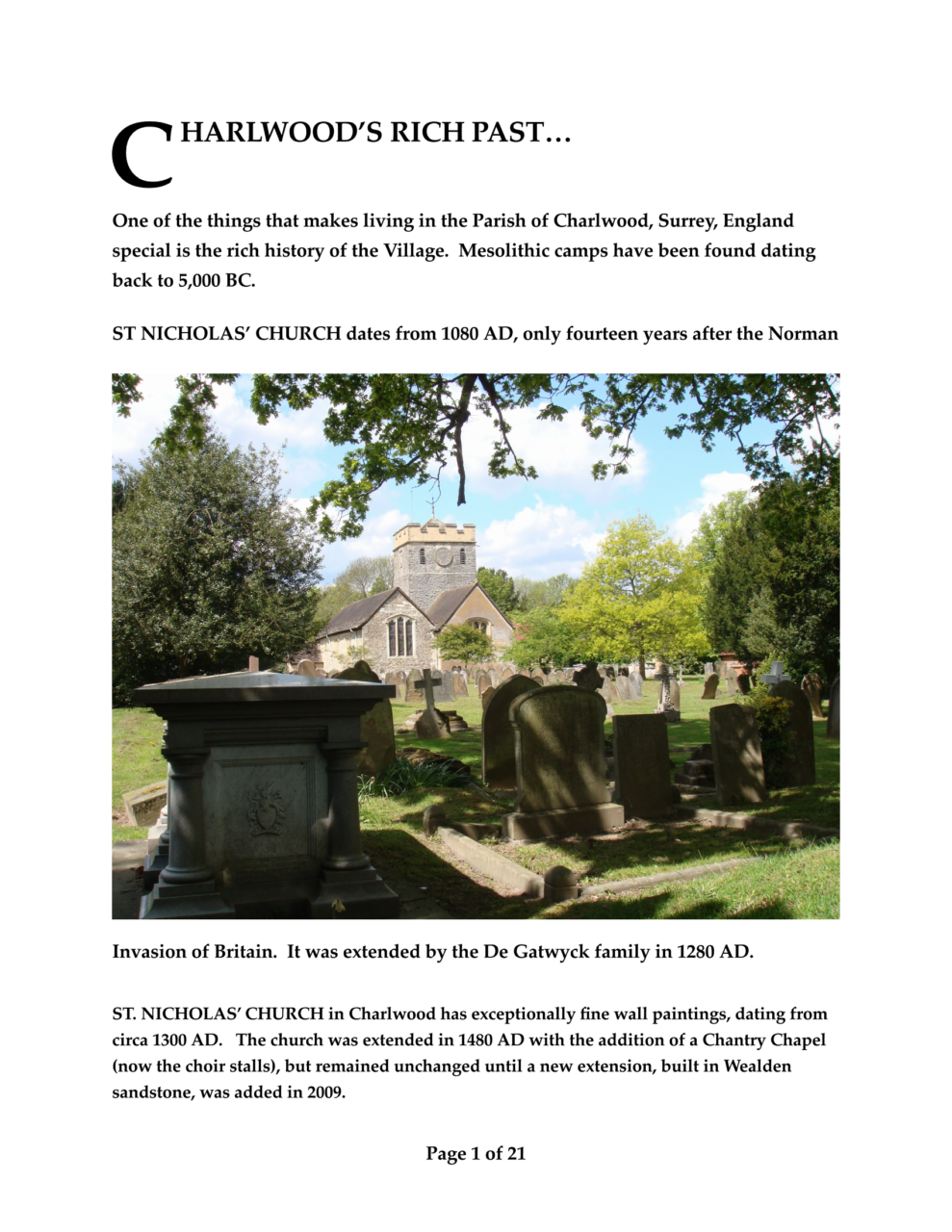 Charlwood's Rich Past - Ward Family Blog