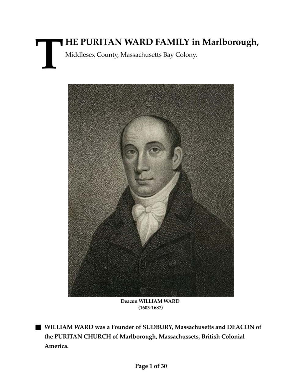 The PURITAN WARD FAMILY in Marlborough, MA - Ward Family Blog