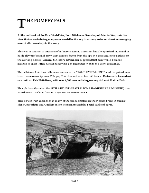 POMPEY PALS 1914 - Ward Family Blog