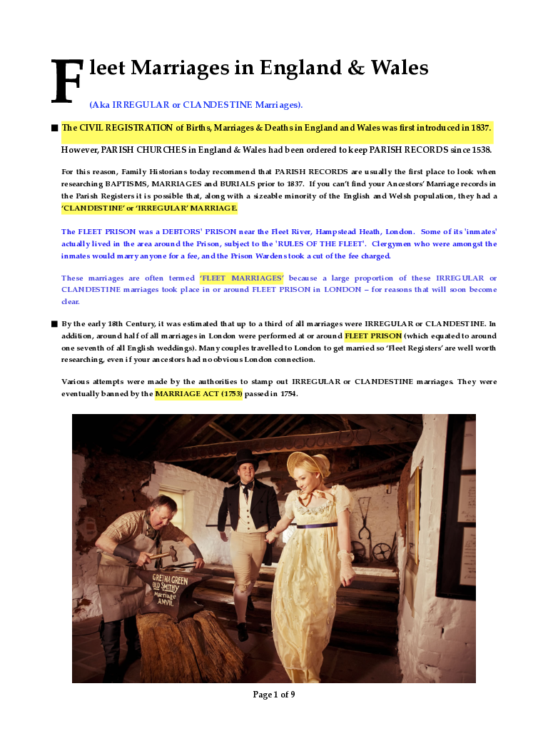 FLEET MARRIAGES in England & Wales - Ward Family Blog