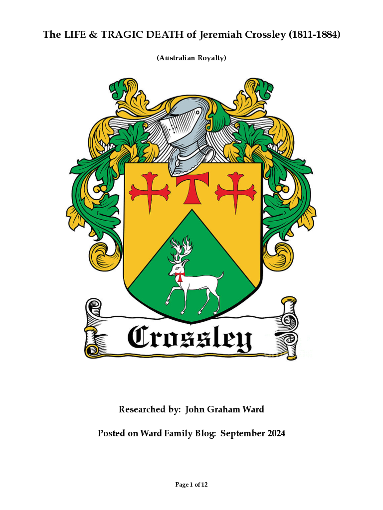 The LIFE & TRAGIC DEATH of Jeremiah Crossley (1811 - 1884) - Ward ...
