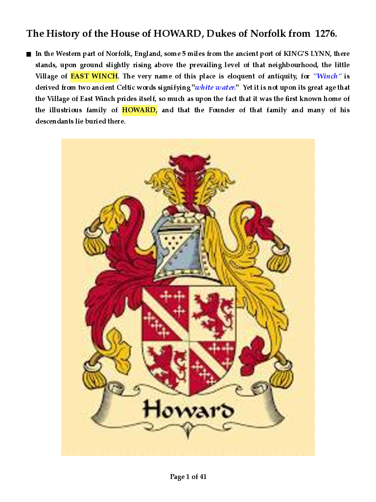 The History of the House of HOWARD - Ward Family Blog